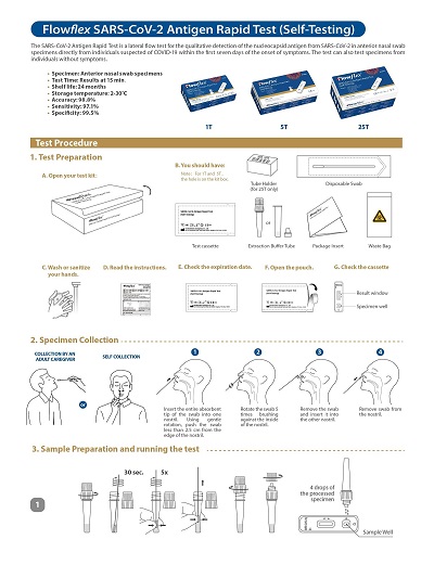 Buy 50 X Flowflex Covid 19 Rapid Anitgen Lateral Flow Test Kits